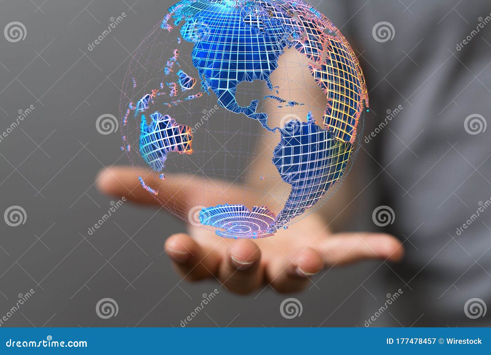 A the World Digital in Hand Stock Image - Image of email, connectivity ...