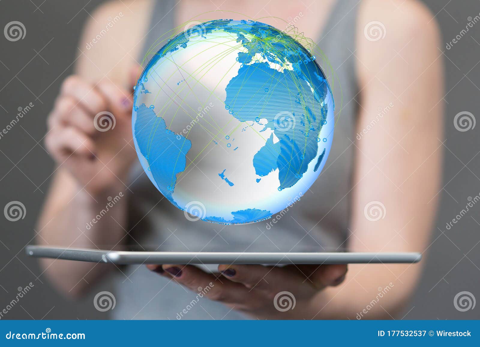 A the World Digital in Hand Stock Image - Image of connect, contact ...