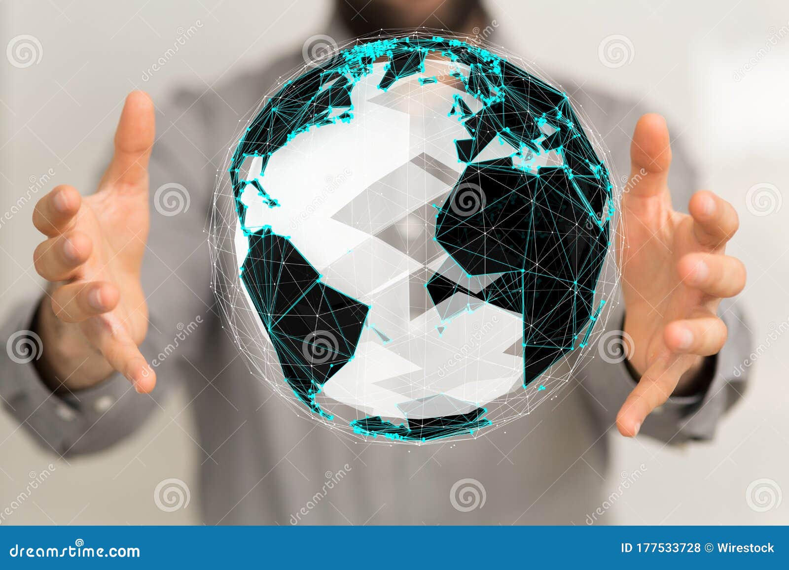 A the World Digital in Hand Stock Photo - Image of byte, internet ...