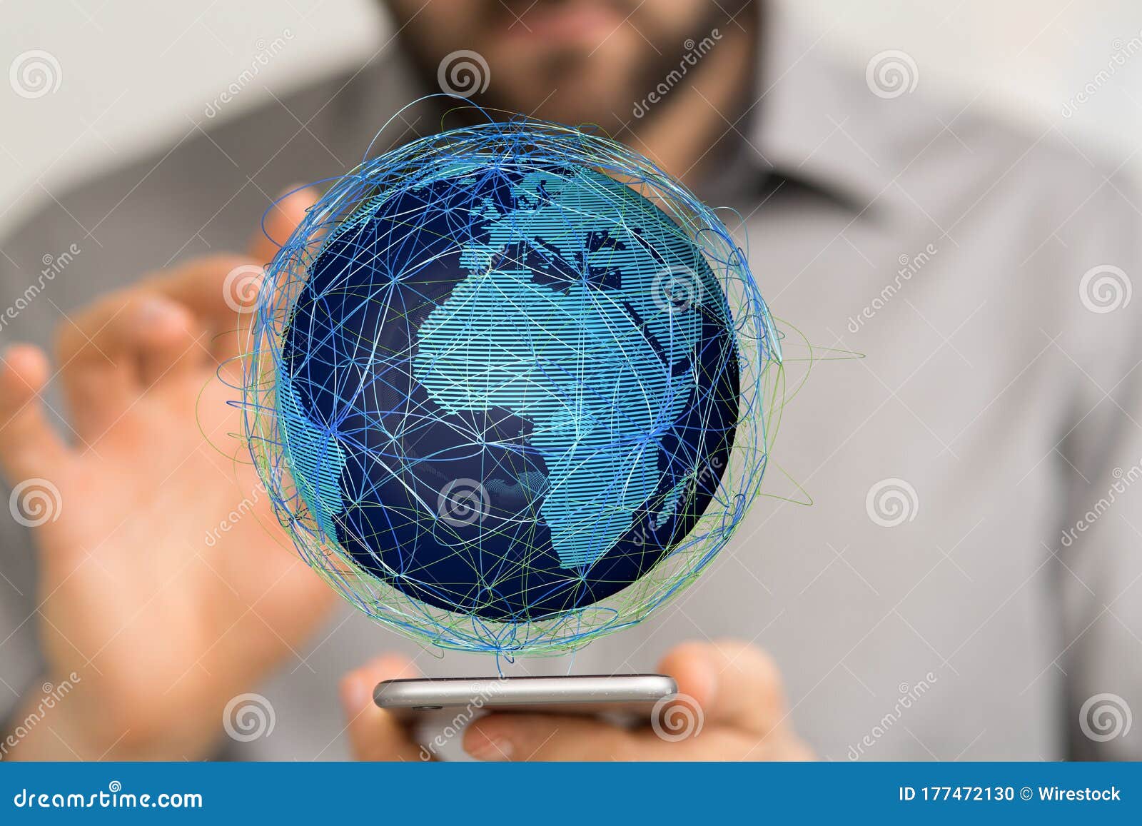 A the World Digital in Hand Stock Photo - Image of globe, digital ...
