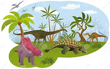 World of dinosaurs stock vector. Illustration of life - 42356468