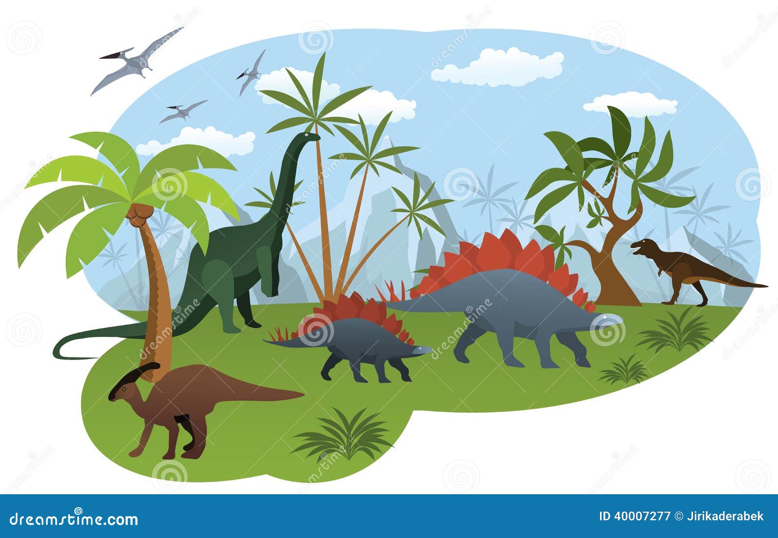 World of dinosaurs stock vector. Illustration of ancient - 40007277