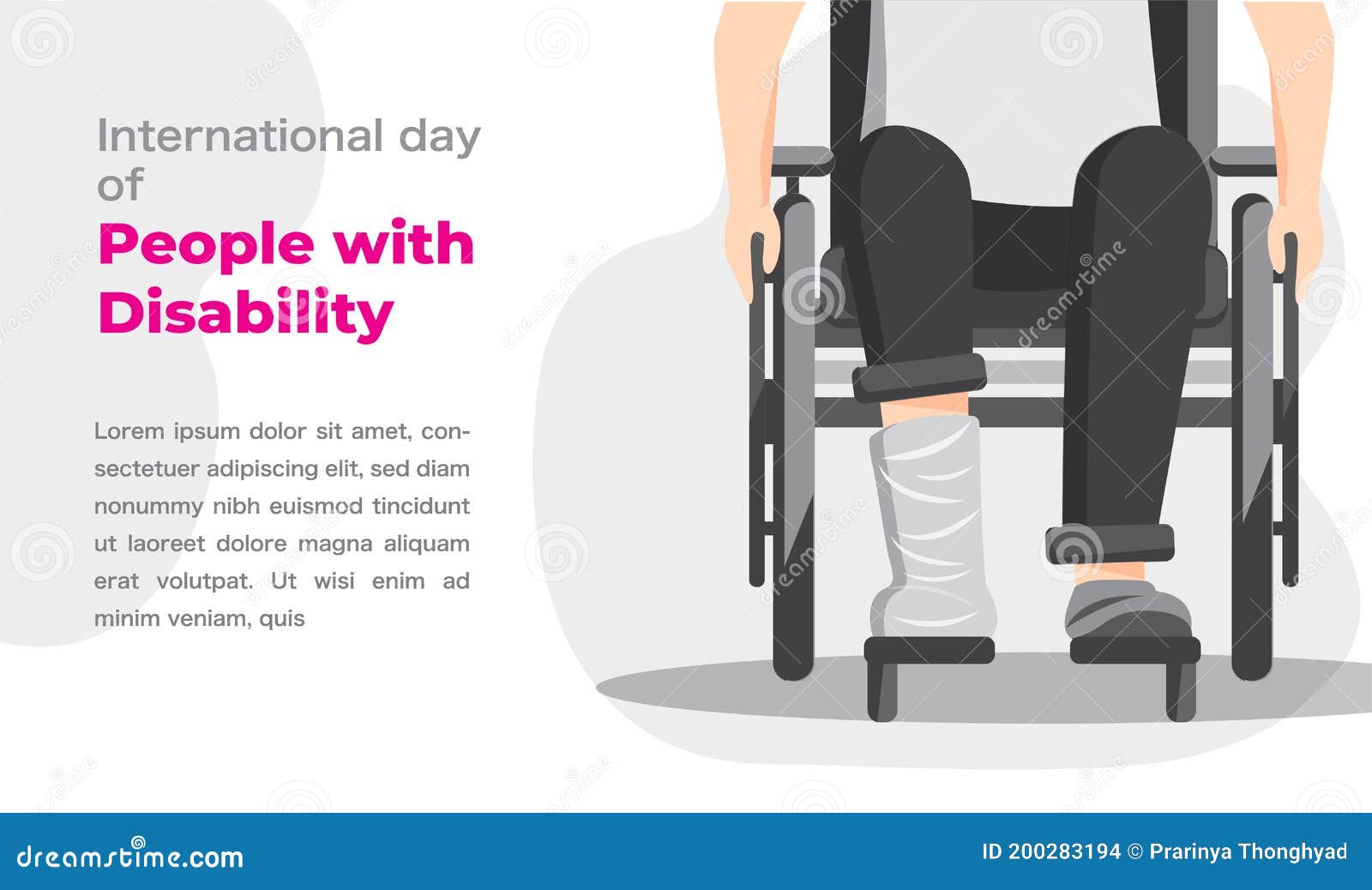 World Disability Day Disabled People Vector Flat Illustration Disable ...