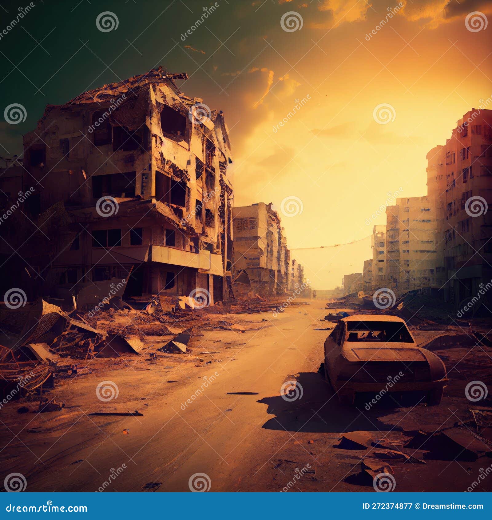 World after Disaster and Atomic War Empty Postapocalyptic City Stock ...