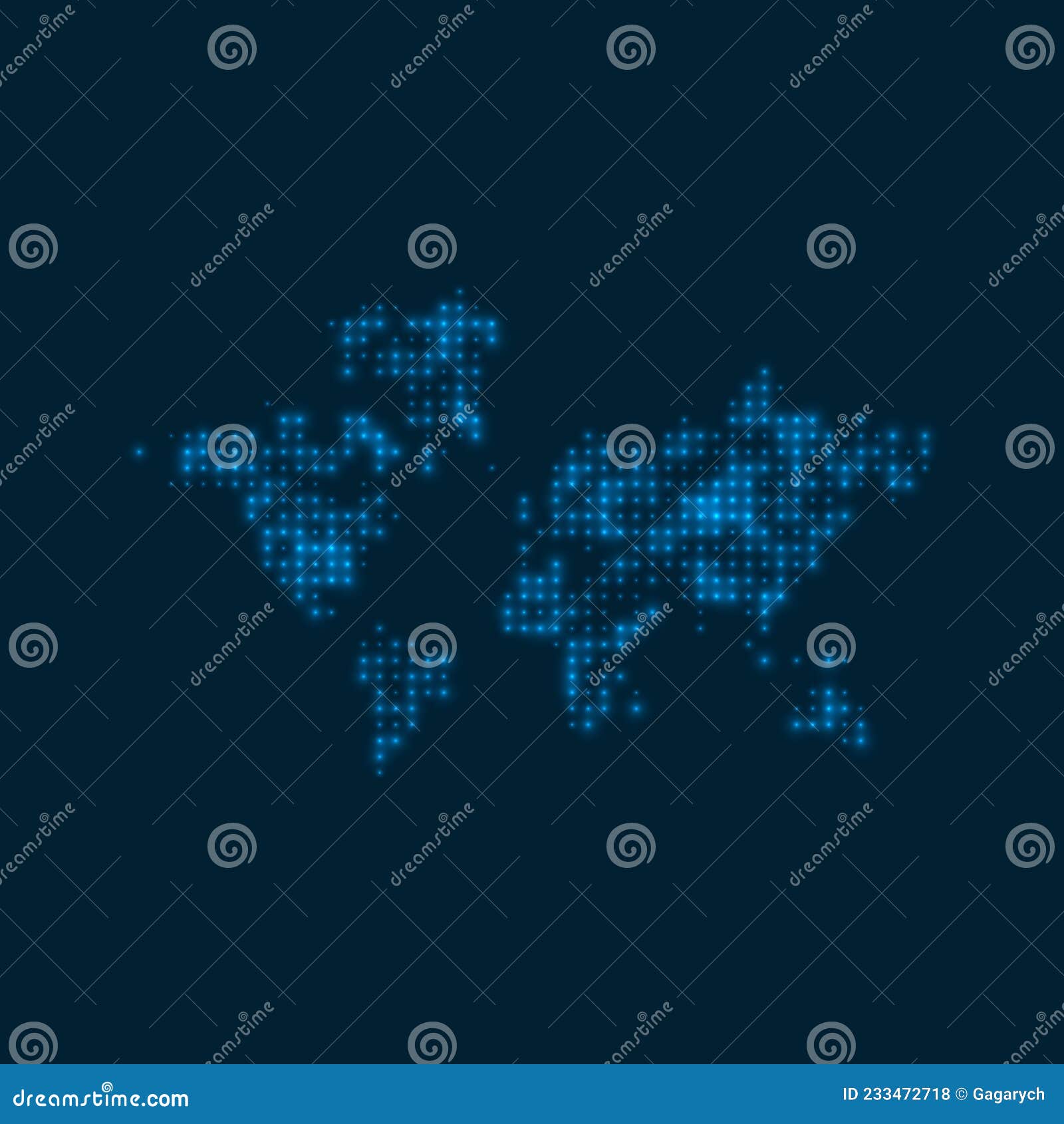World Map With Dotted Globes, Abstract Blurred Cartoon Vector ...