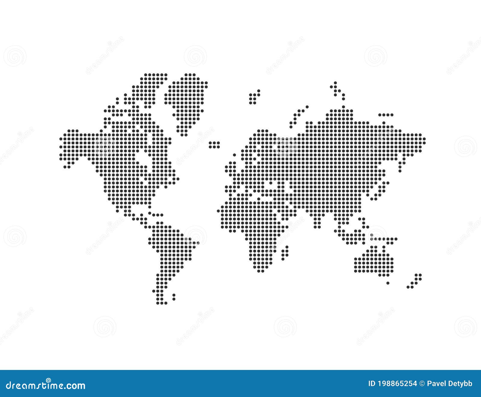 World, Dotted Map on White Background. Vector Illustration Stock ...