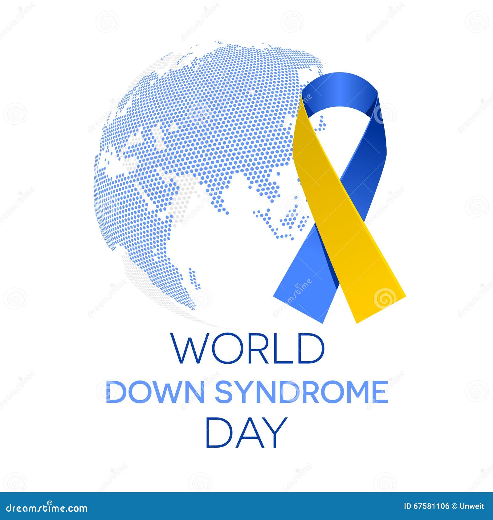 World Down Syndrome Day Poster Handshake Blue Yellow Hands Symbol