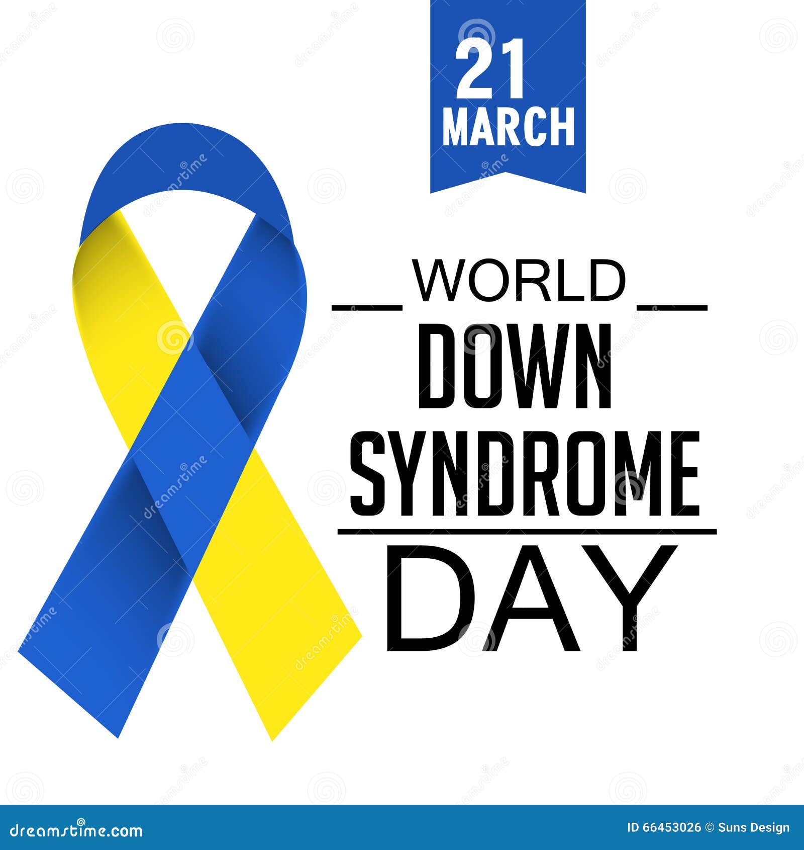 World Down Syndrome Day Poster Handshake Blue Yellow Hands Symbol