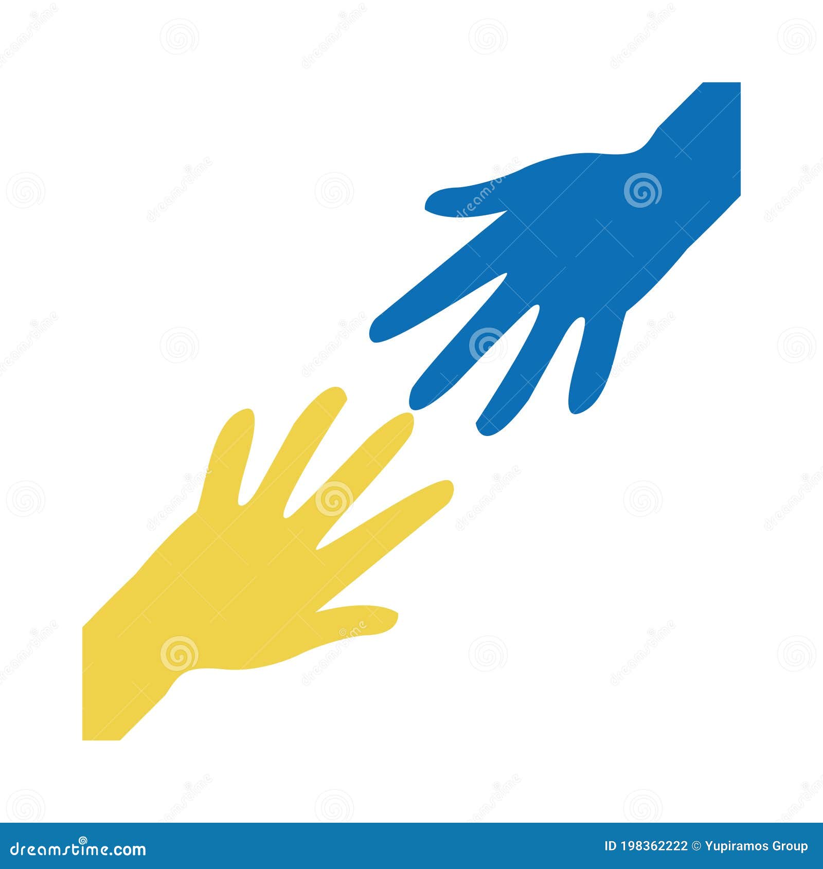 World Down Syndrome Day, Yellow and Blue Hands Help Flat Style Stock ...