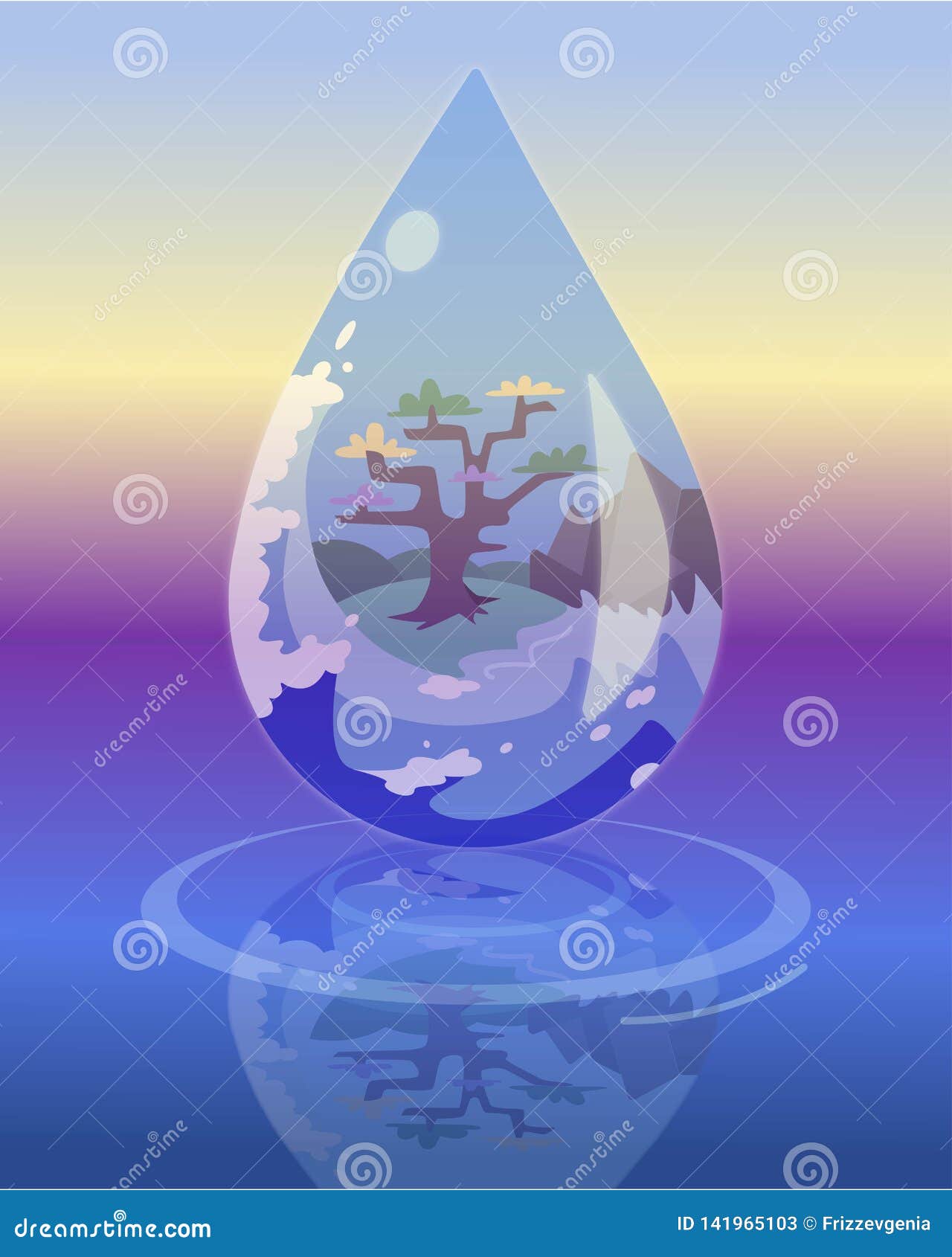 World in a drop stock vector. Illustration of glare - 141965103