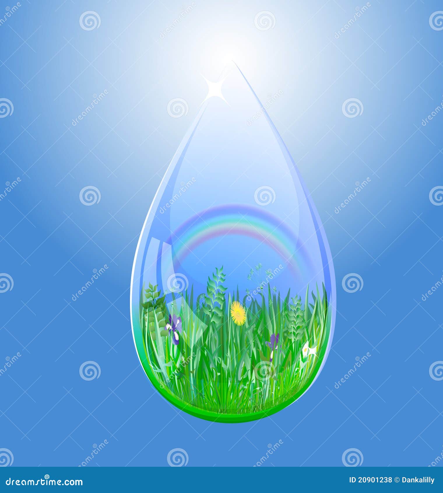 World in a drop stock vector. Illustration of flowering - 20901238