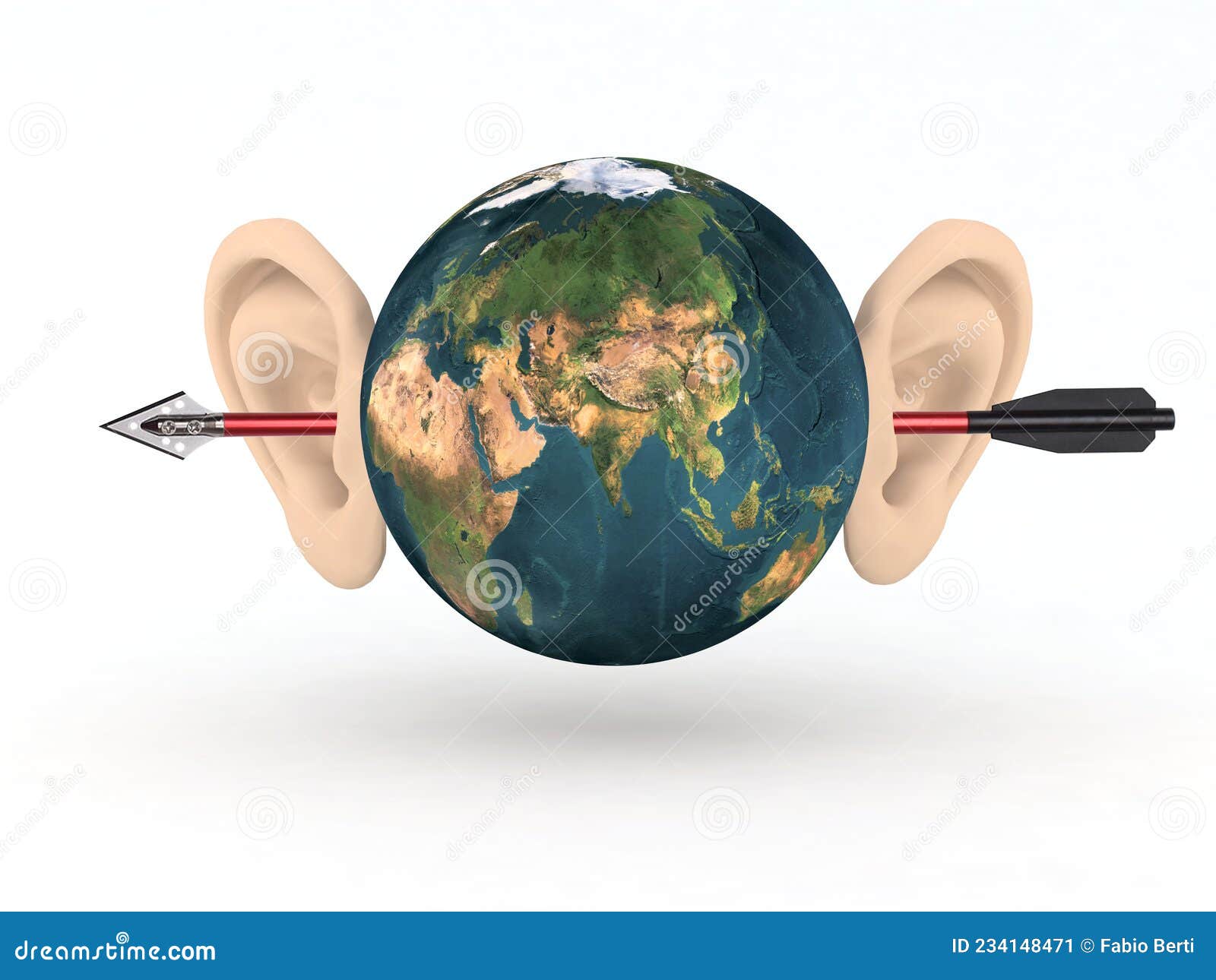 The world with ears stock illustration. Illustration of hearing - 234148471