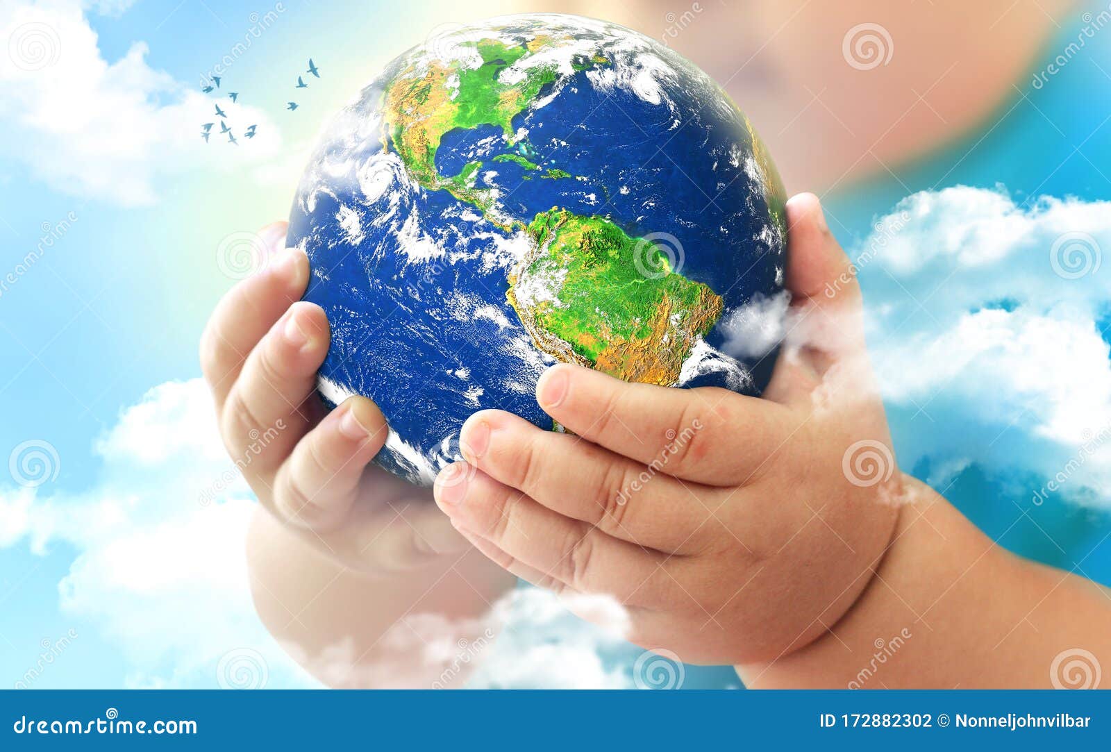 World Earth in Baby`s Hands Stock Photo - Image of generation, hand ...