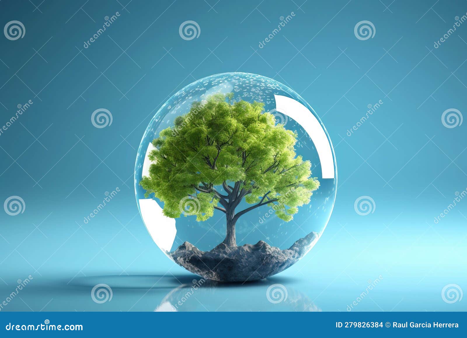 World Earth Day. Realistic Glass Globe with a Tree Inside. Eco Friendly ...