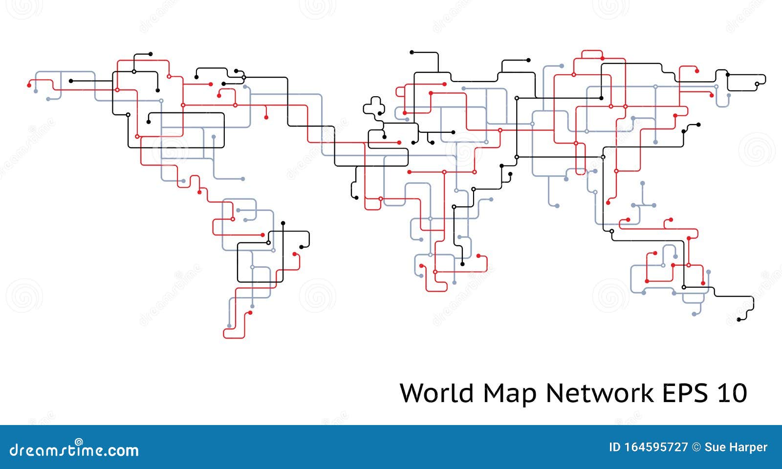World Earth Map Network Scheme Stock Vector - Illustration of ...