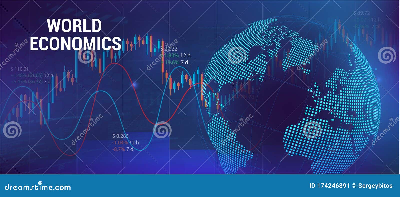 Global Economics Concept. 3D Earth Globe Stock Vector - Illustration of ...
