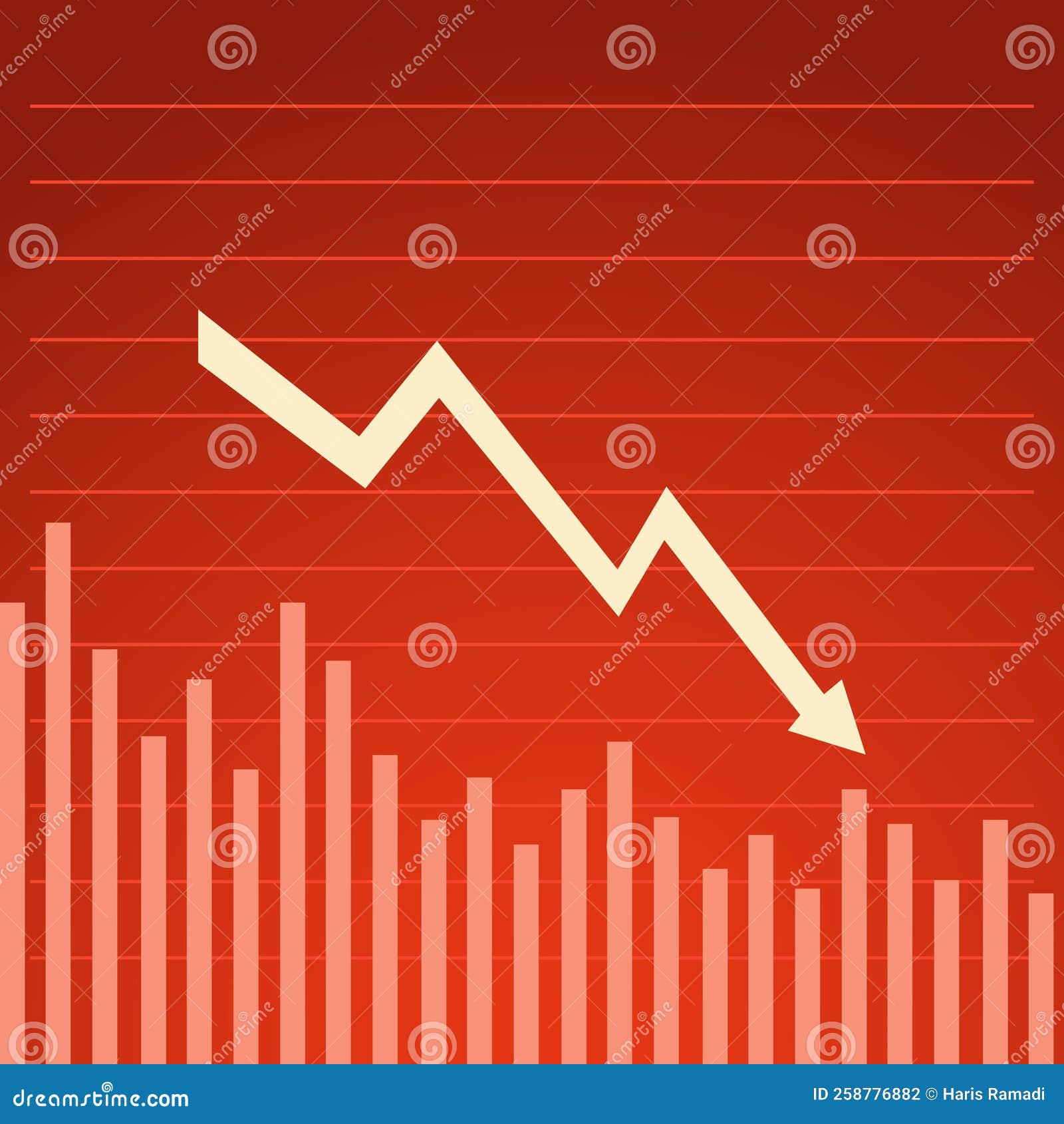 World Economic Recession Illustration with Red Base Color Stock Vector ...