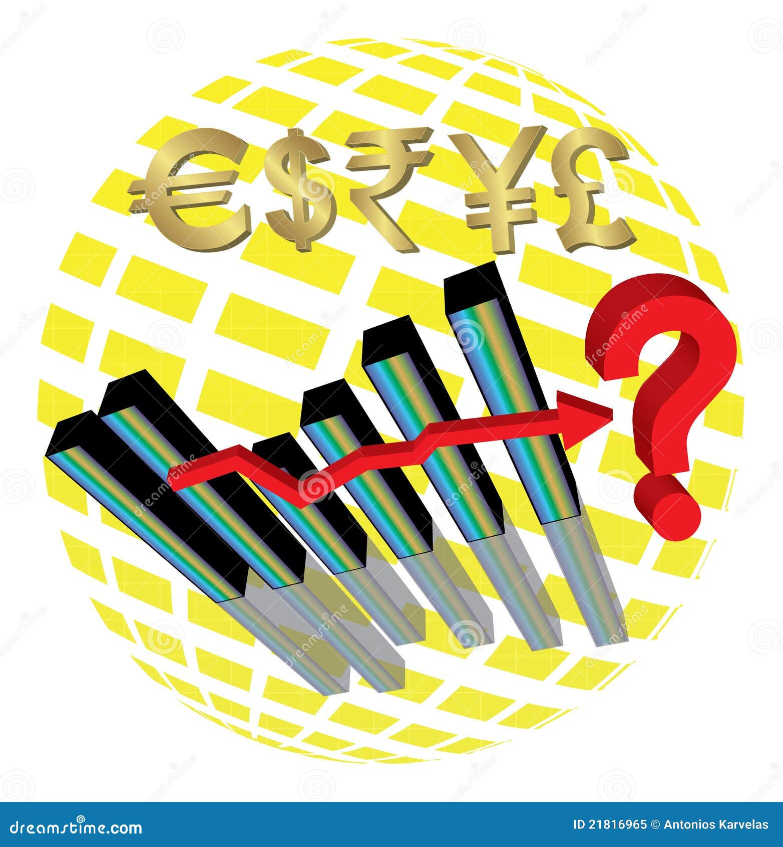 Economic Uncertainty And Unpredictability. Chinese Currency Symbol And ...