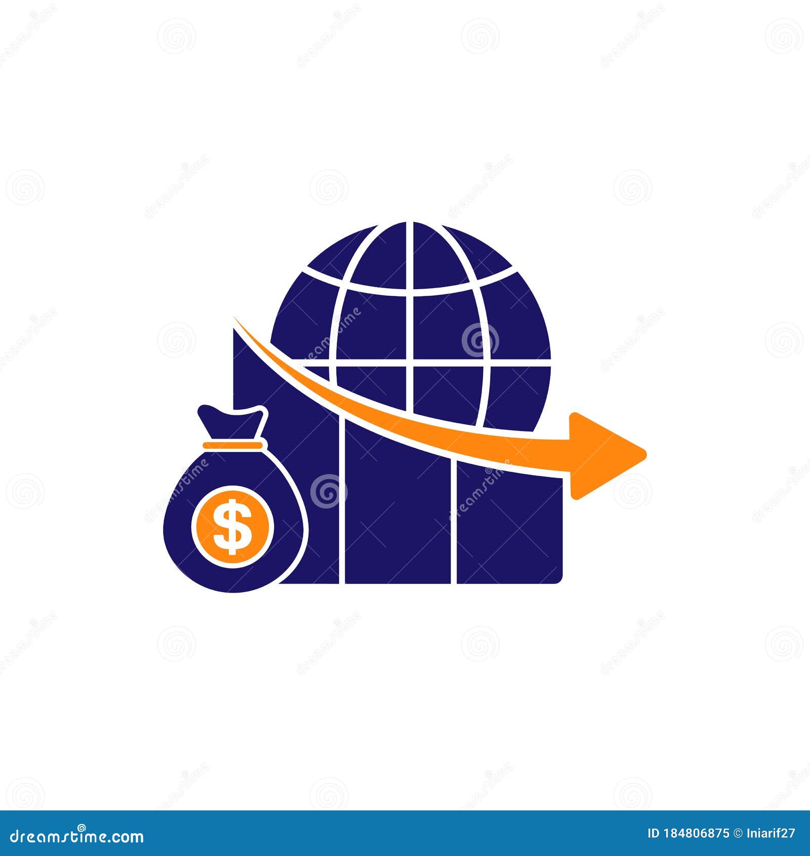 Global Financial Crisis Icon Design Isolated on White Background ...