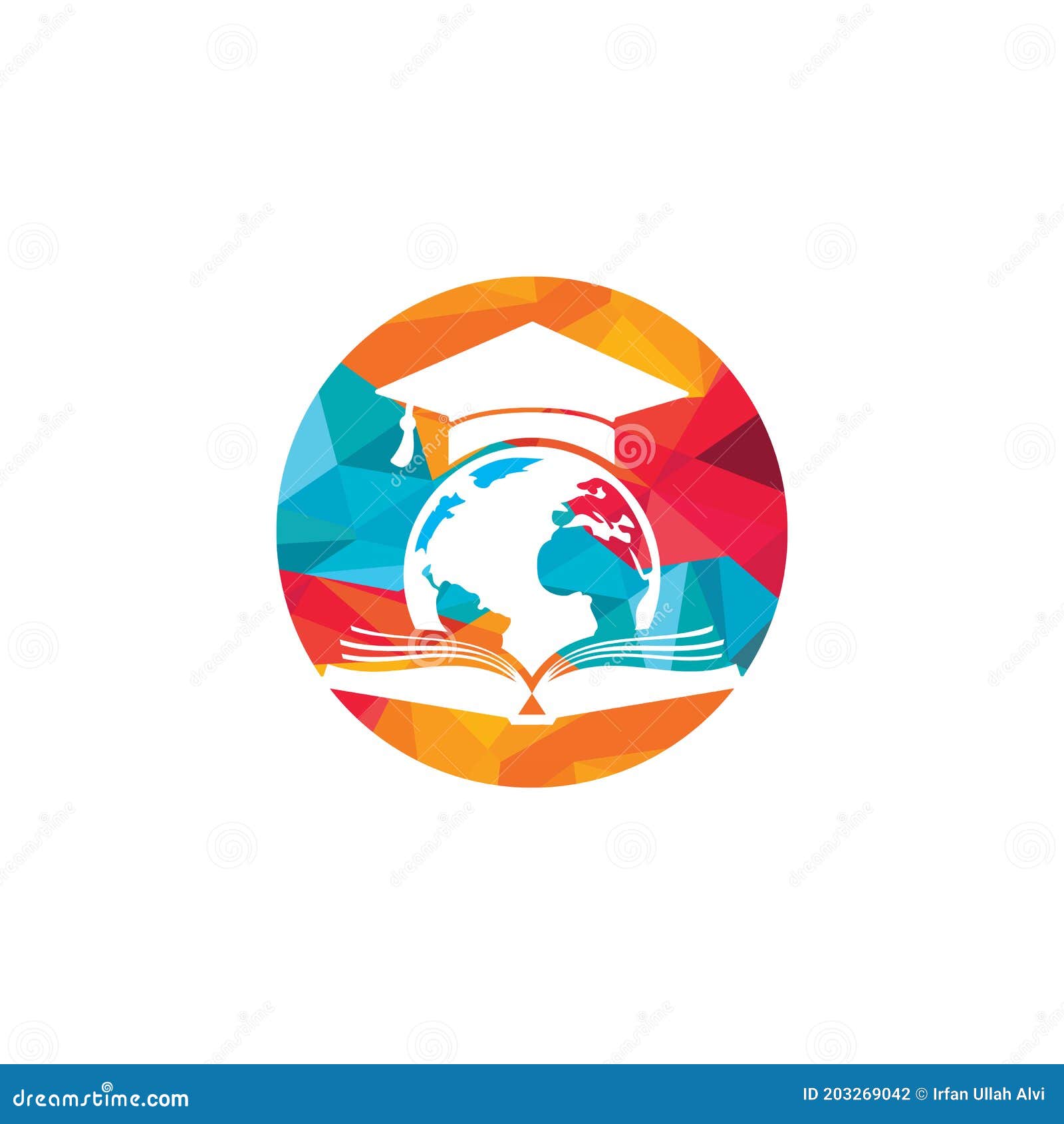 World Education Vector Logo Design. Stock Vector - Illustration of ...