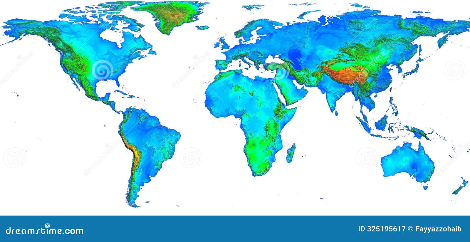 World Elevation 3D Map HD stock illustration. Illustration of elevation ...