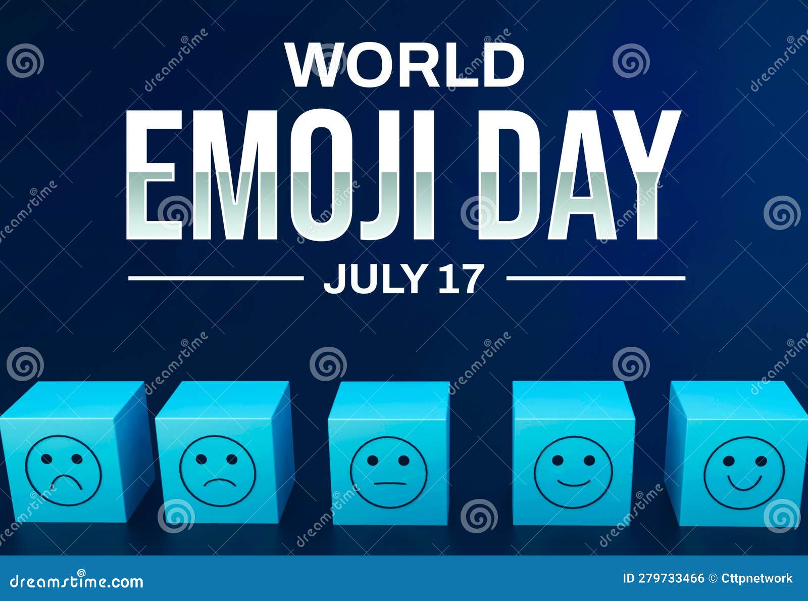 World Emoji Day Background with 3d Rendered Expressions and Typography ...