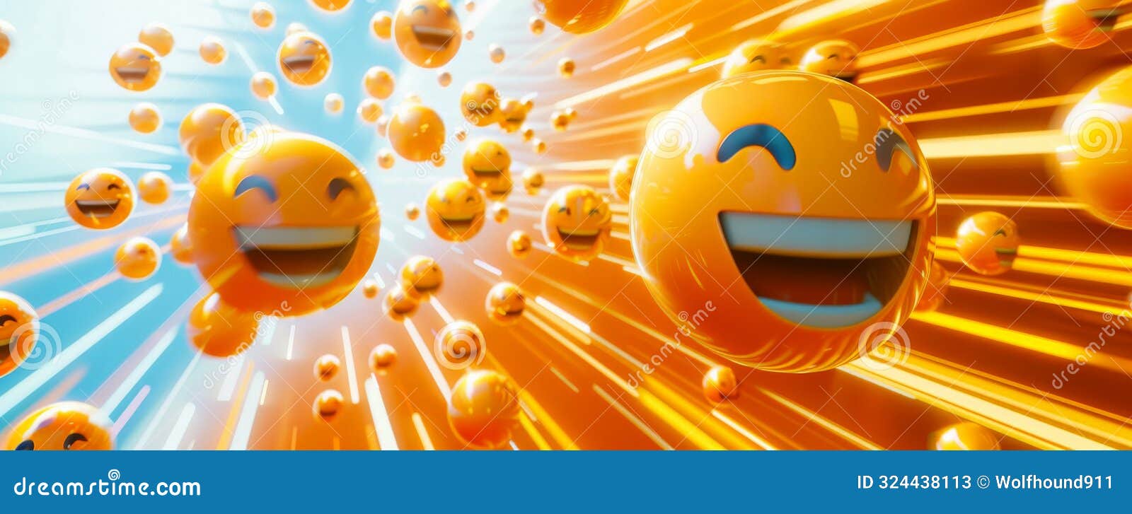 World Emoji Day Background with a Dynamic Pattern of Moving Emojis, Creating a Sense of Motion ...