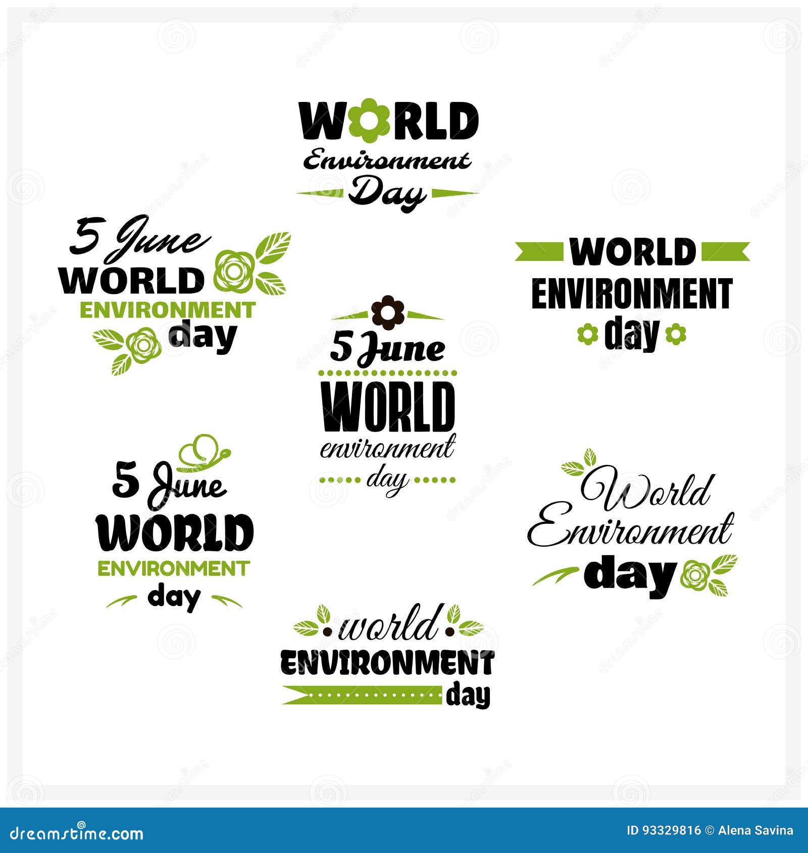 World Environment Day Badges Set Stock Vector - Illustration of font ...