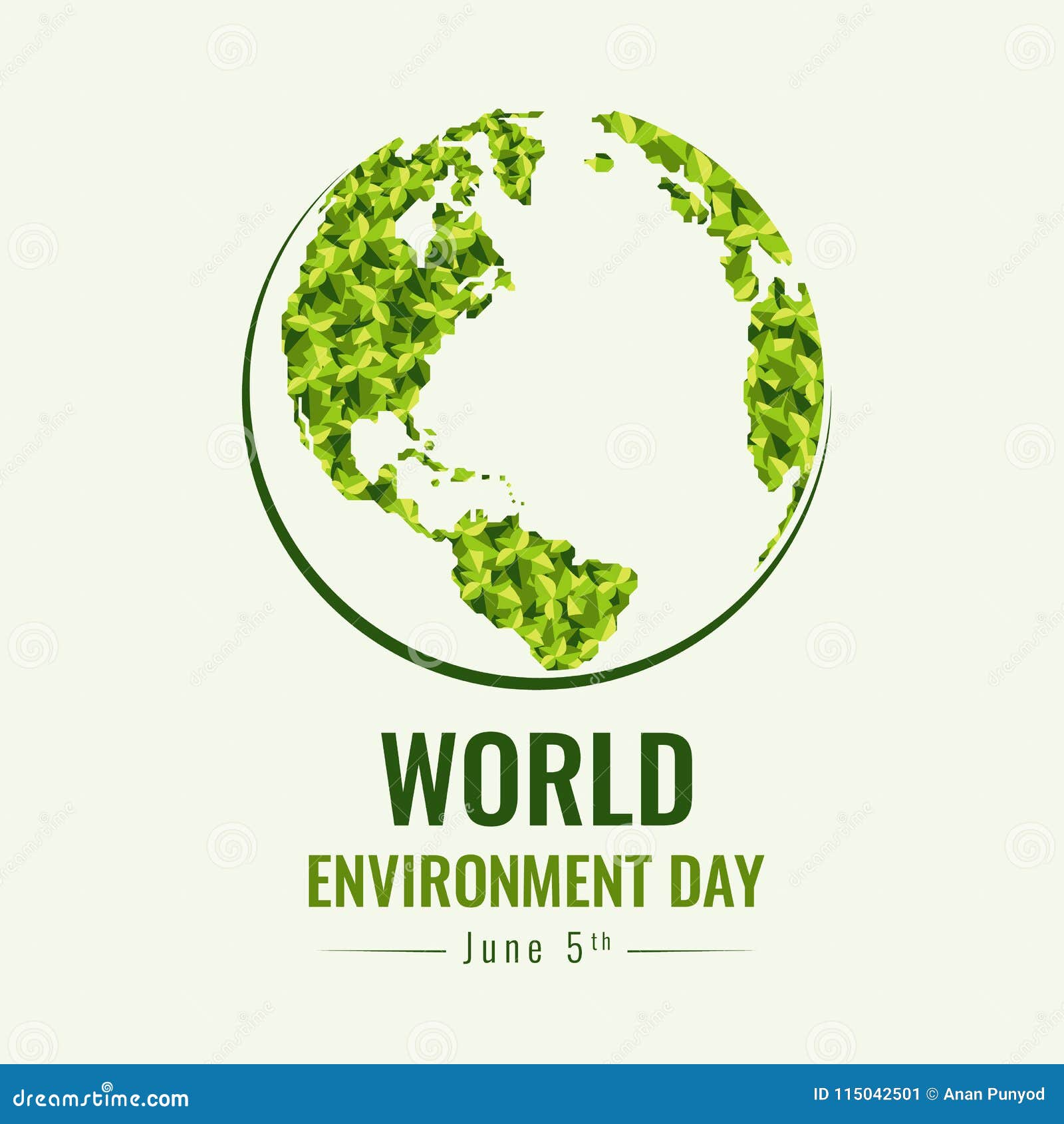 World Environment Day Banner with Green Abstract Leaf Texture on Earth ...
