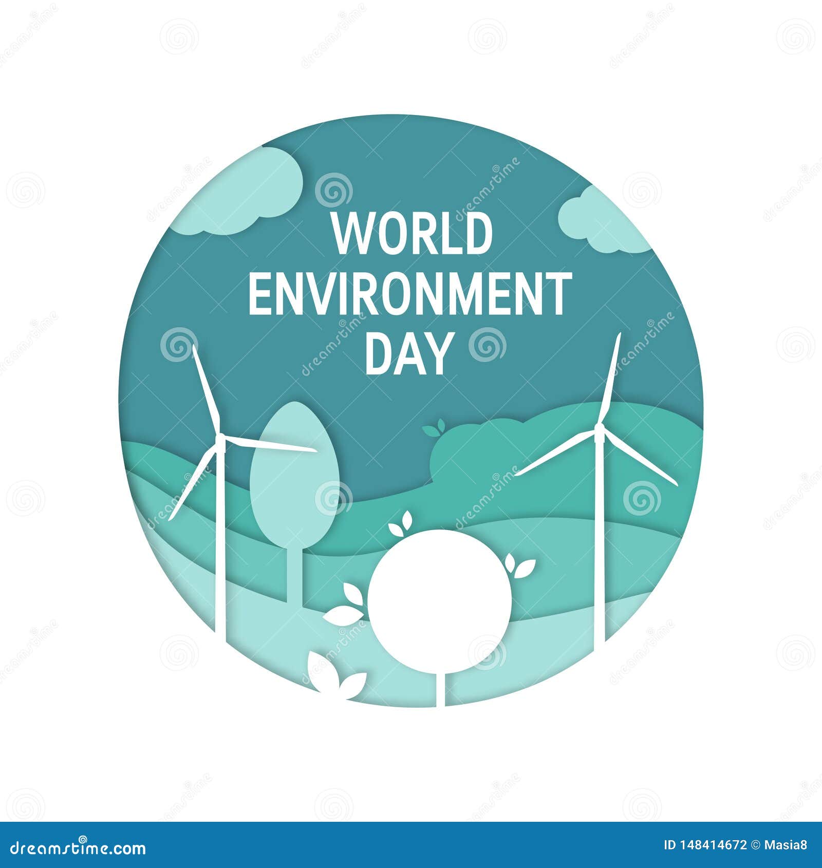 World Environment Day Concept in Paper Cut Style Stock Vector ...