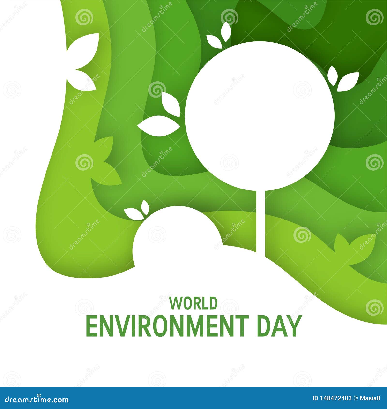World Environment Day Concept in Paper Cut Style Stock Vector ...