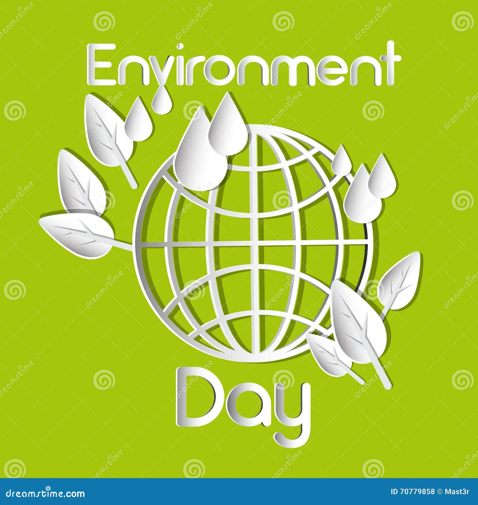 World Environment Day Earth Planet Globe Water Drops Leaves Stock ...
