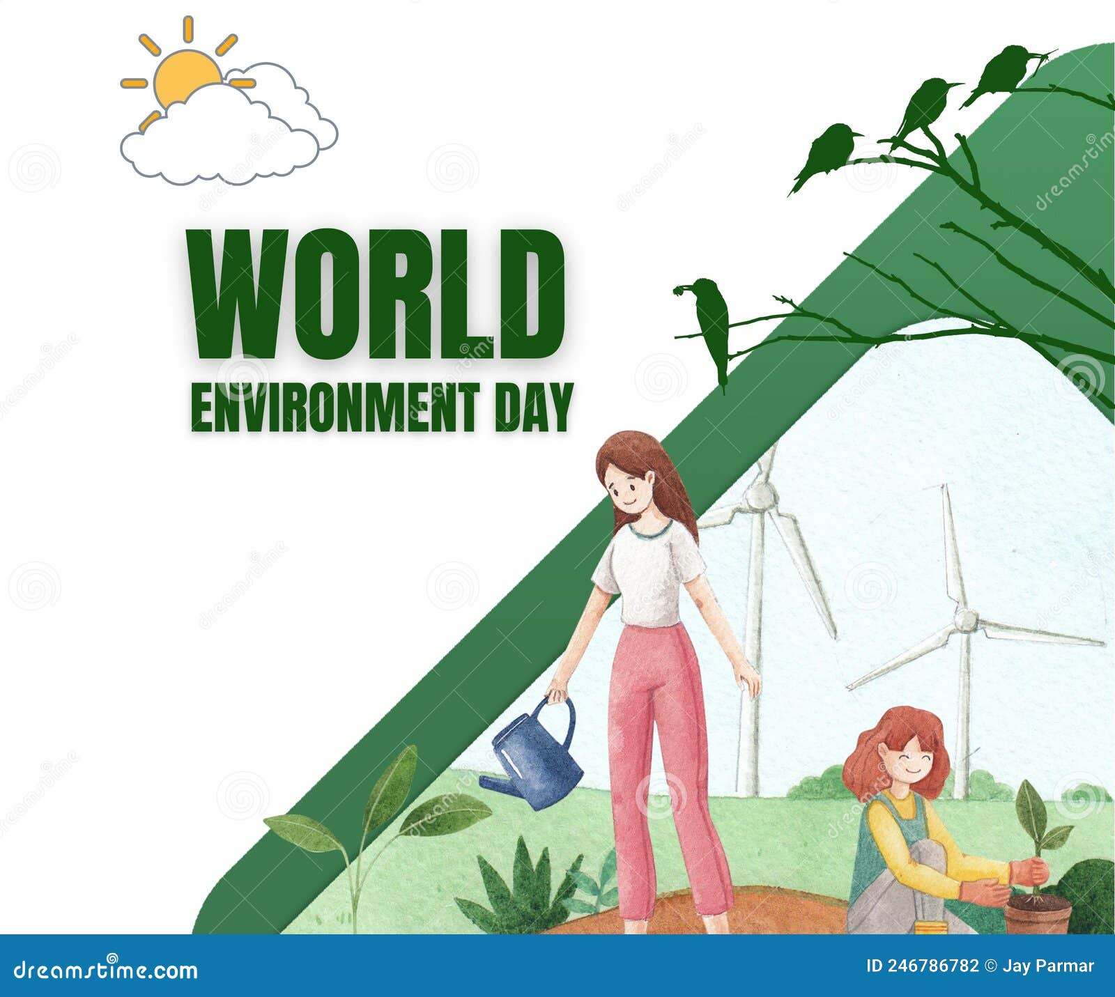 World Environment Day (Facebook Post Stock Illustration - Illustration ...