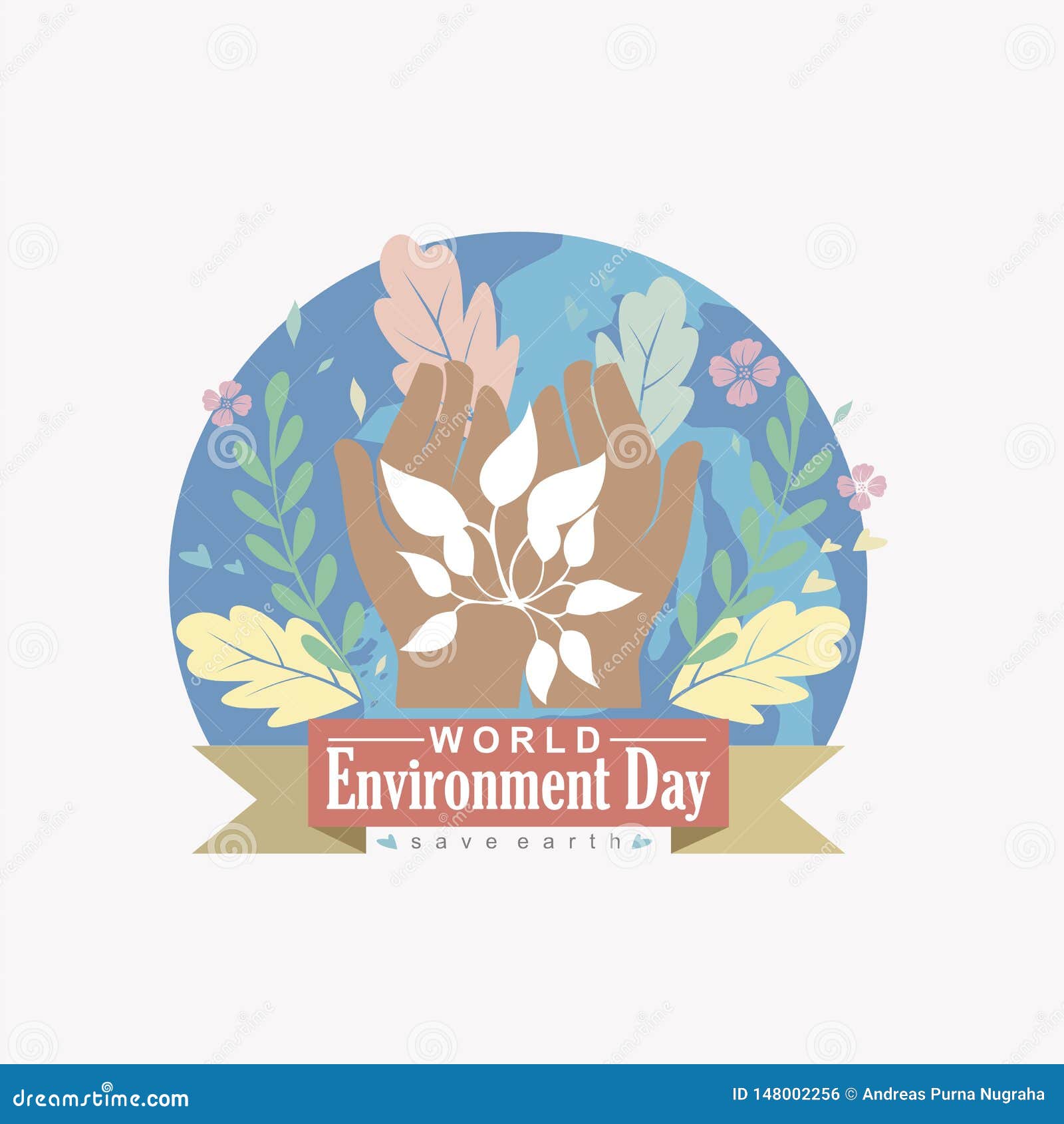 World Environment Day Flat Design Save Earth, Illustration and Vector ...
