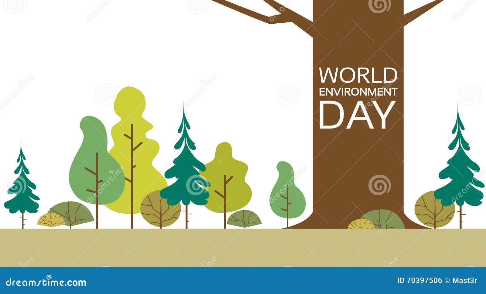 World Environment Day Forest Nature Landscape Tree Stock Vector ...