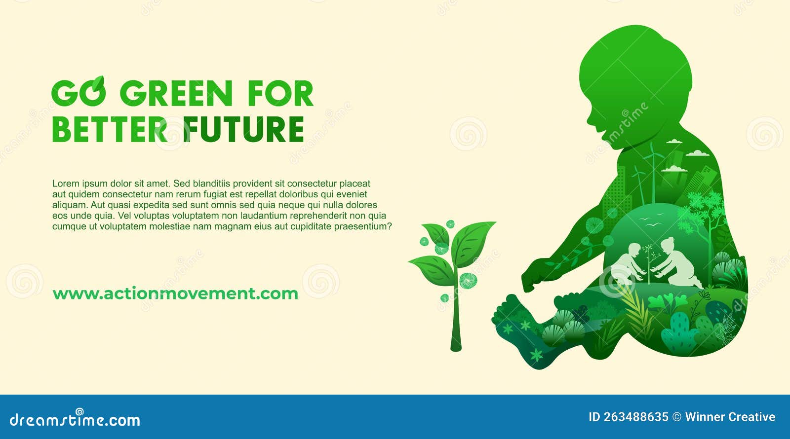 World Environment Day Banner. Go Green Save the World Concept ...
