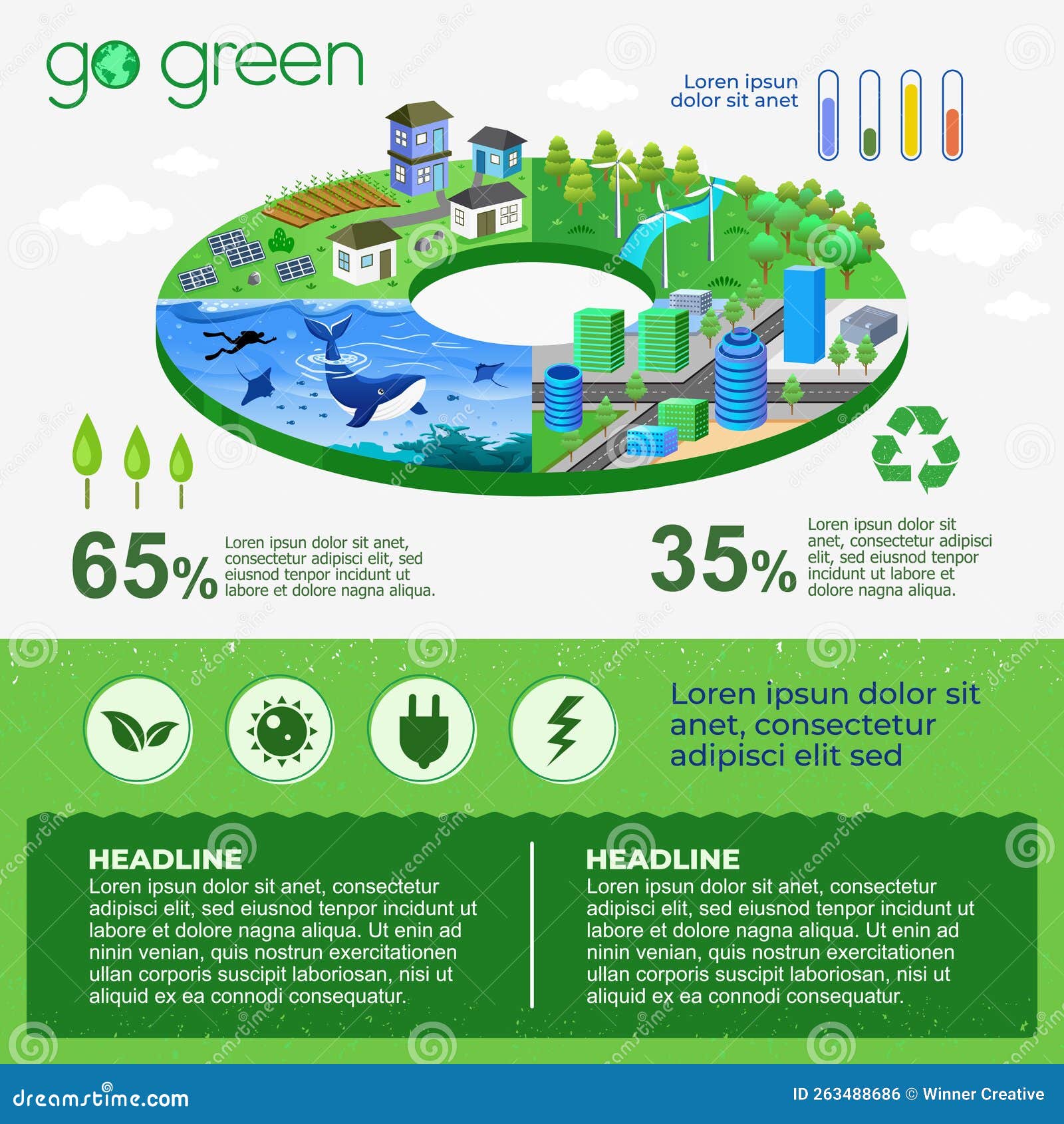 World Environment Day Infographic. Go Green Save the World Concept ...