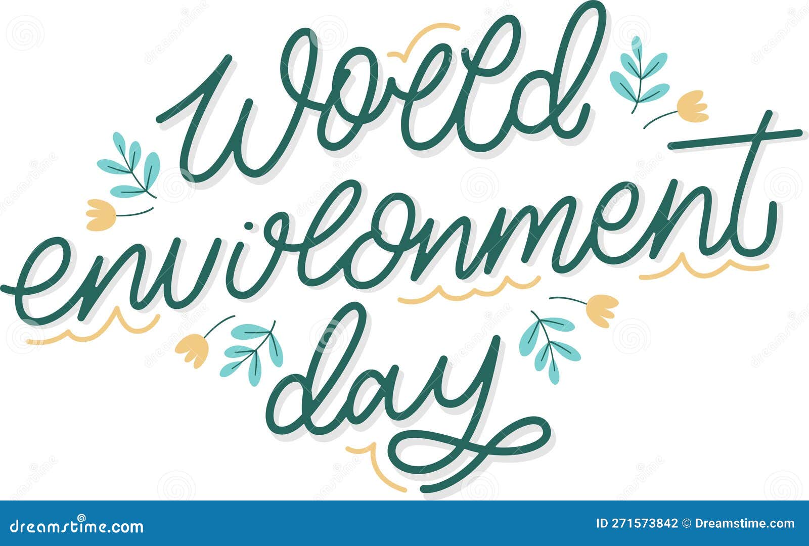 World Environment Day Hand Lettering with Leave. Earth Day Hand ...