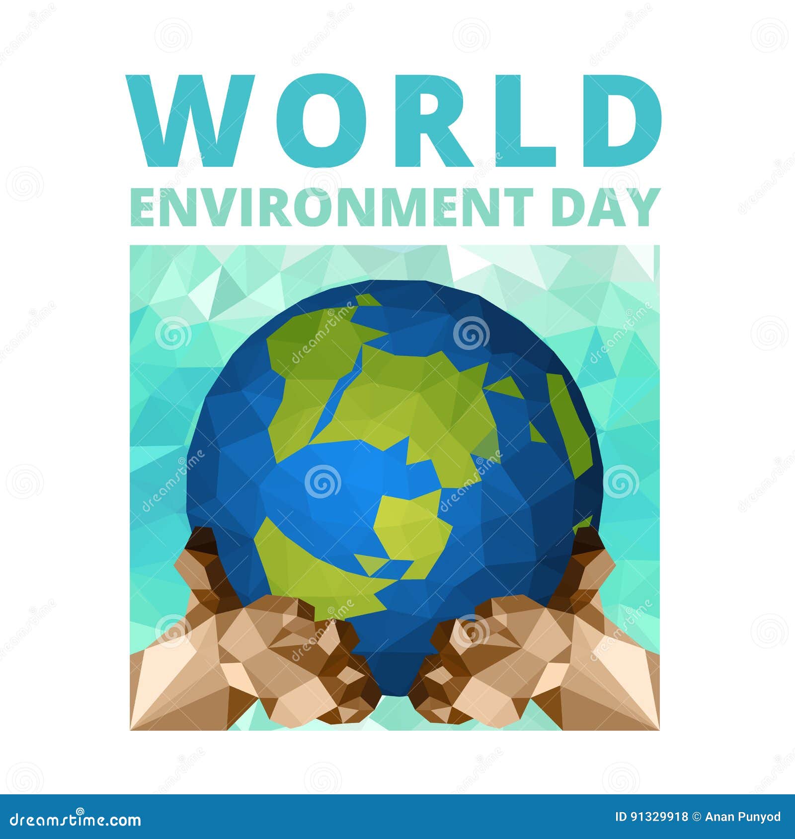 World Environment Day - Low Poly Hand Hold Earth Abstract Vector Design ...