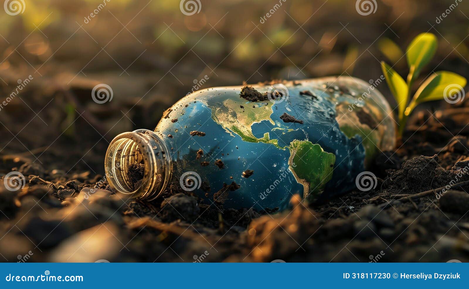 World Environment Day: Mini Earth Planet in Old Bottle on Sand ...