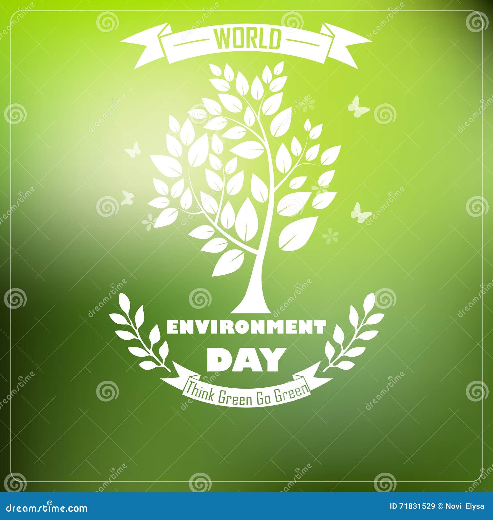 World Environment Day with Shape Typography Trees Stock Vector ...