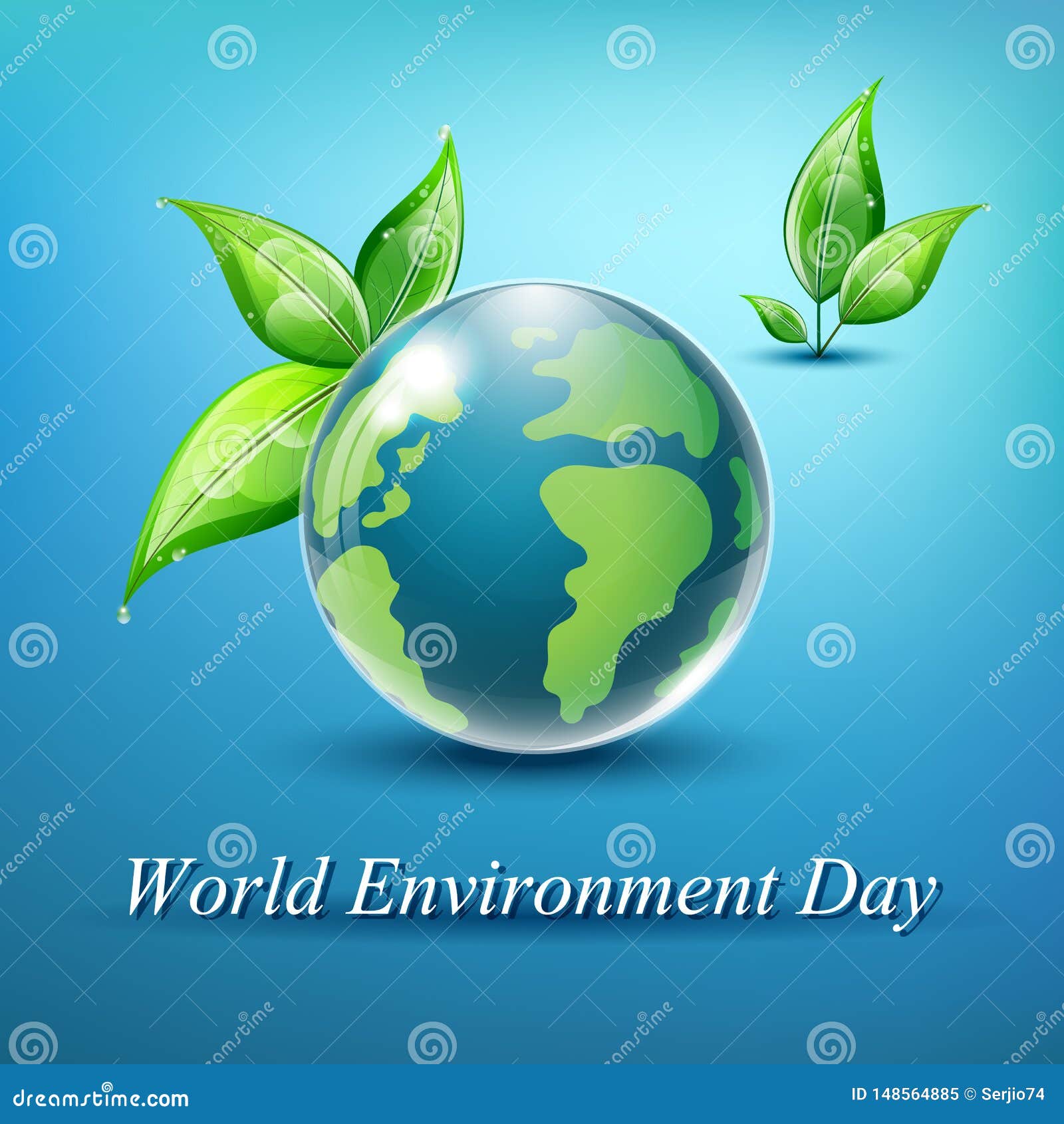 World Environment Day Sign on Blue Background Stock Vector ...