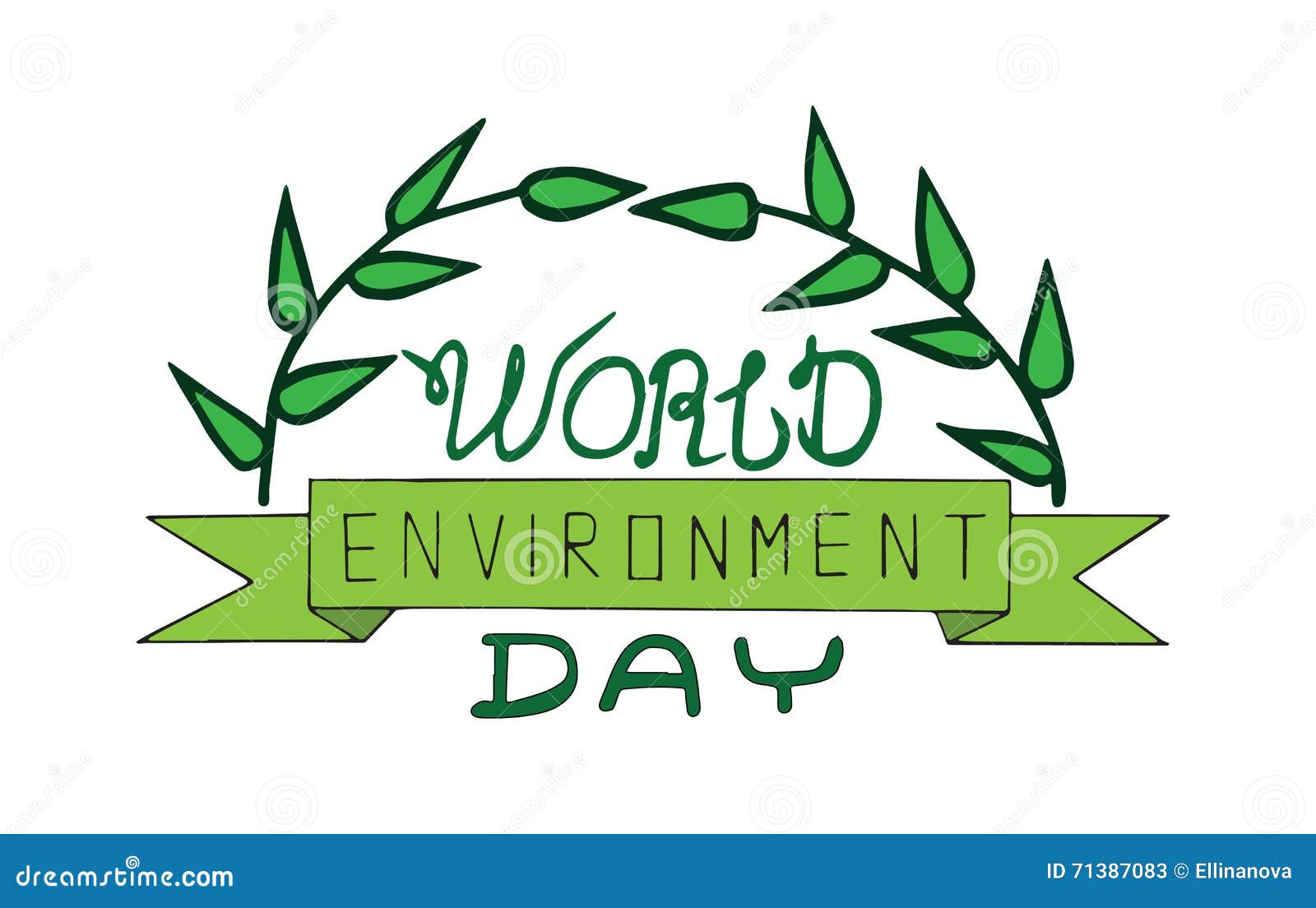 World Environment Day Text Card with Leaves Stock Illustration ...