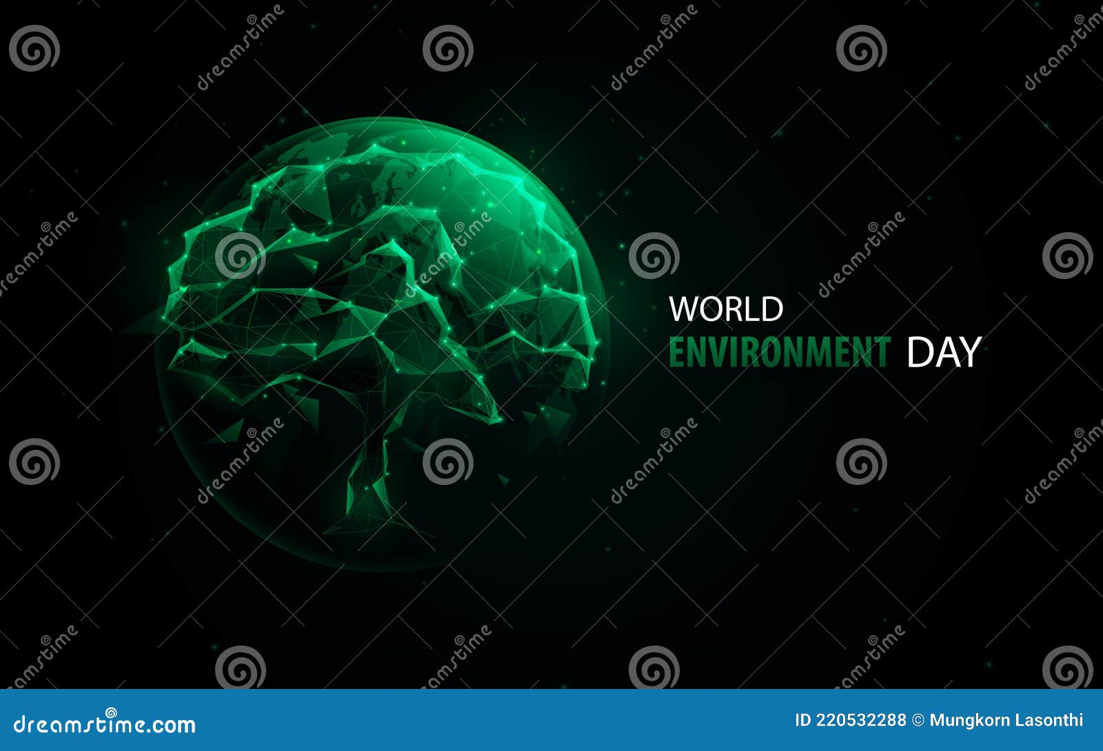 World Environment Day. Tree and Leaves with Earth. Green Earth Concept ...