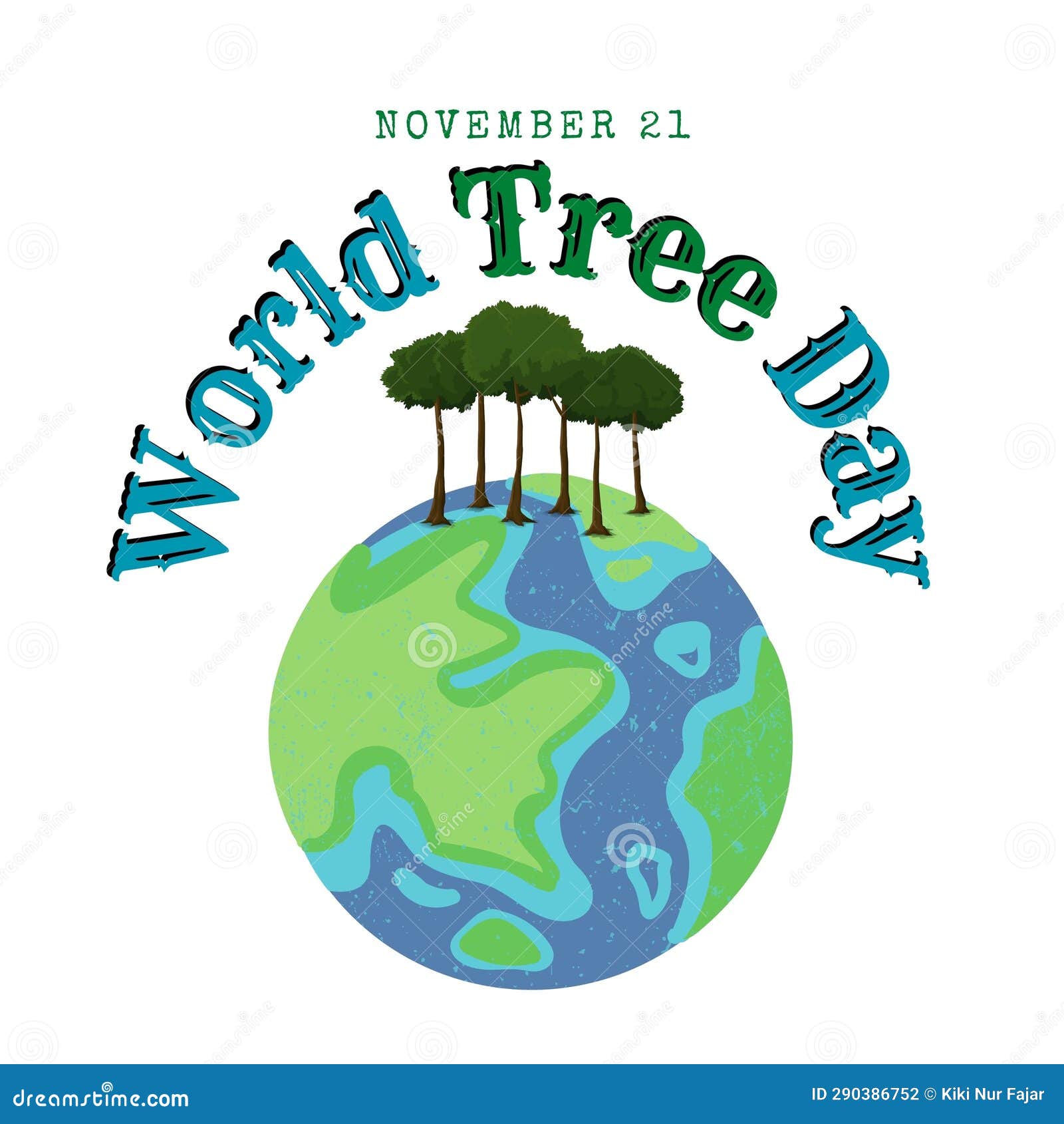 World TREE DAY Illustration Stock Photo - Illustration of text, clipart ...