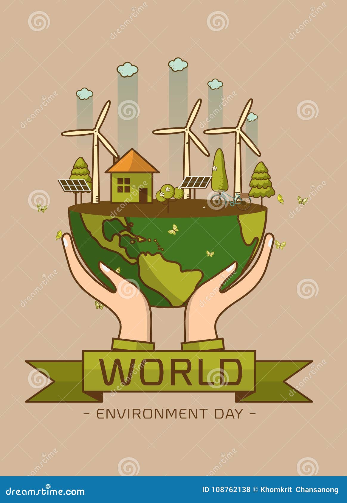 World Environment Day Vector Illustration Stock Vector - Illustration ...