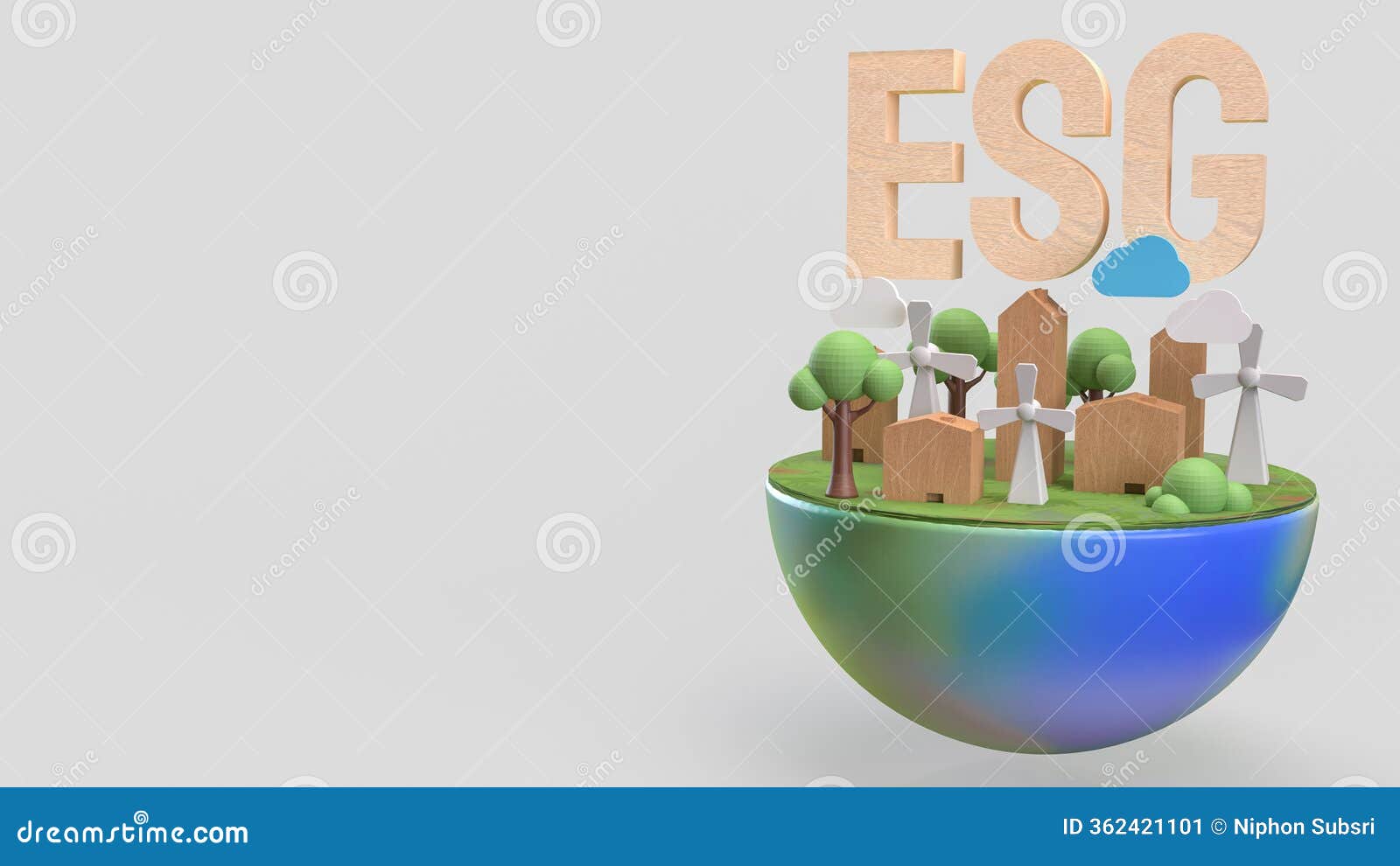 The World and Esg for Eco Concept 3d Rendering Stock Illustration ...