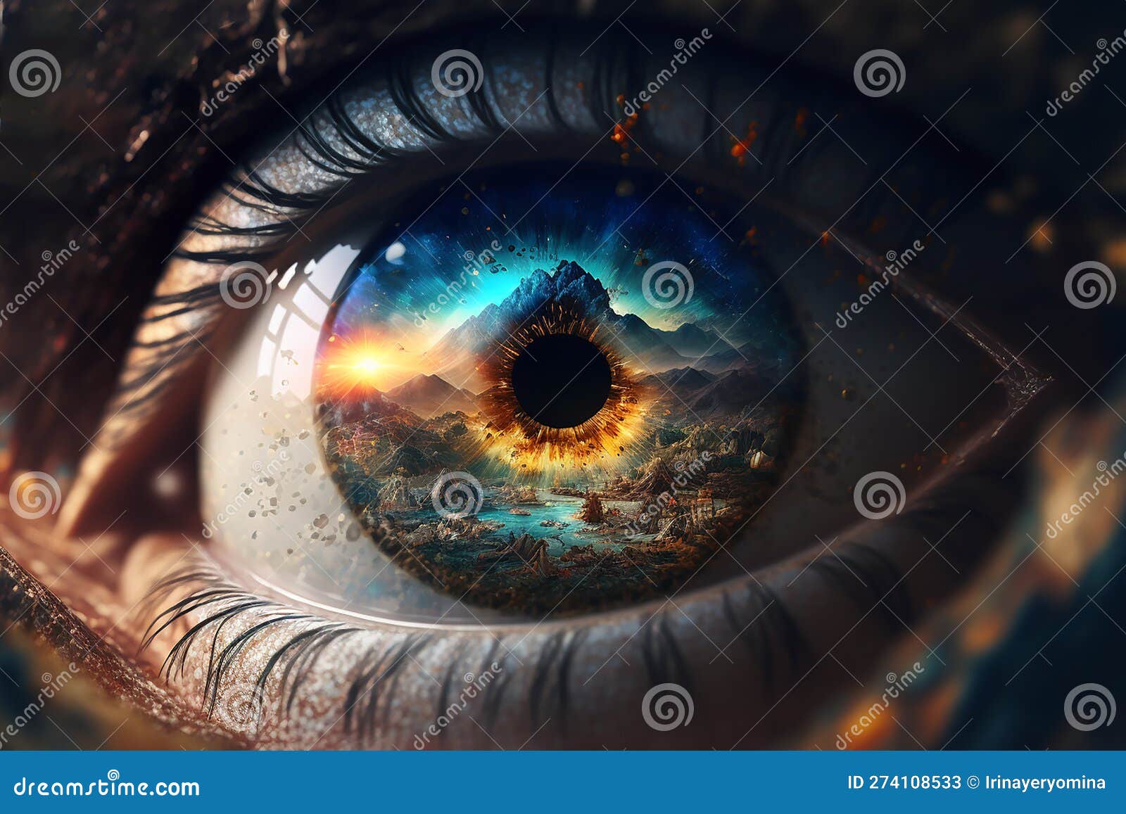 World Explosion in Eye, Creation or Destruction of the Universe ...