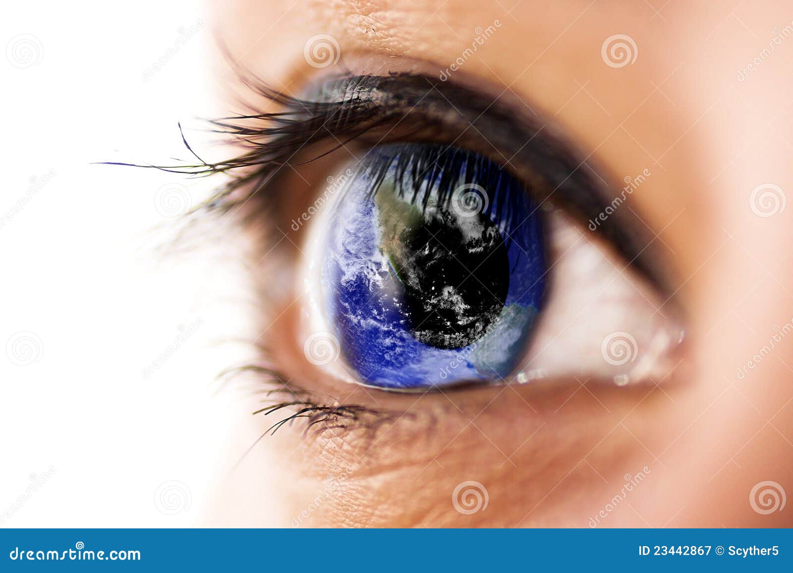 The world in eye stock image. Image of macro, planet - 23442867