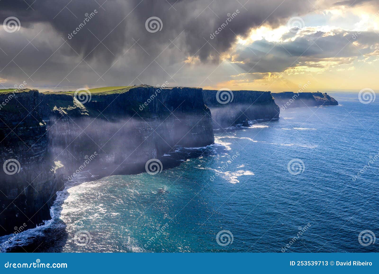 World Famous Cliffs of Moher in County Clare Ireland with a Dramatic ...